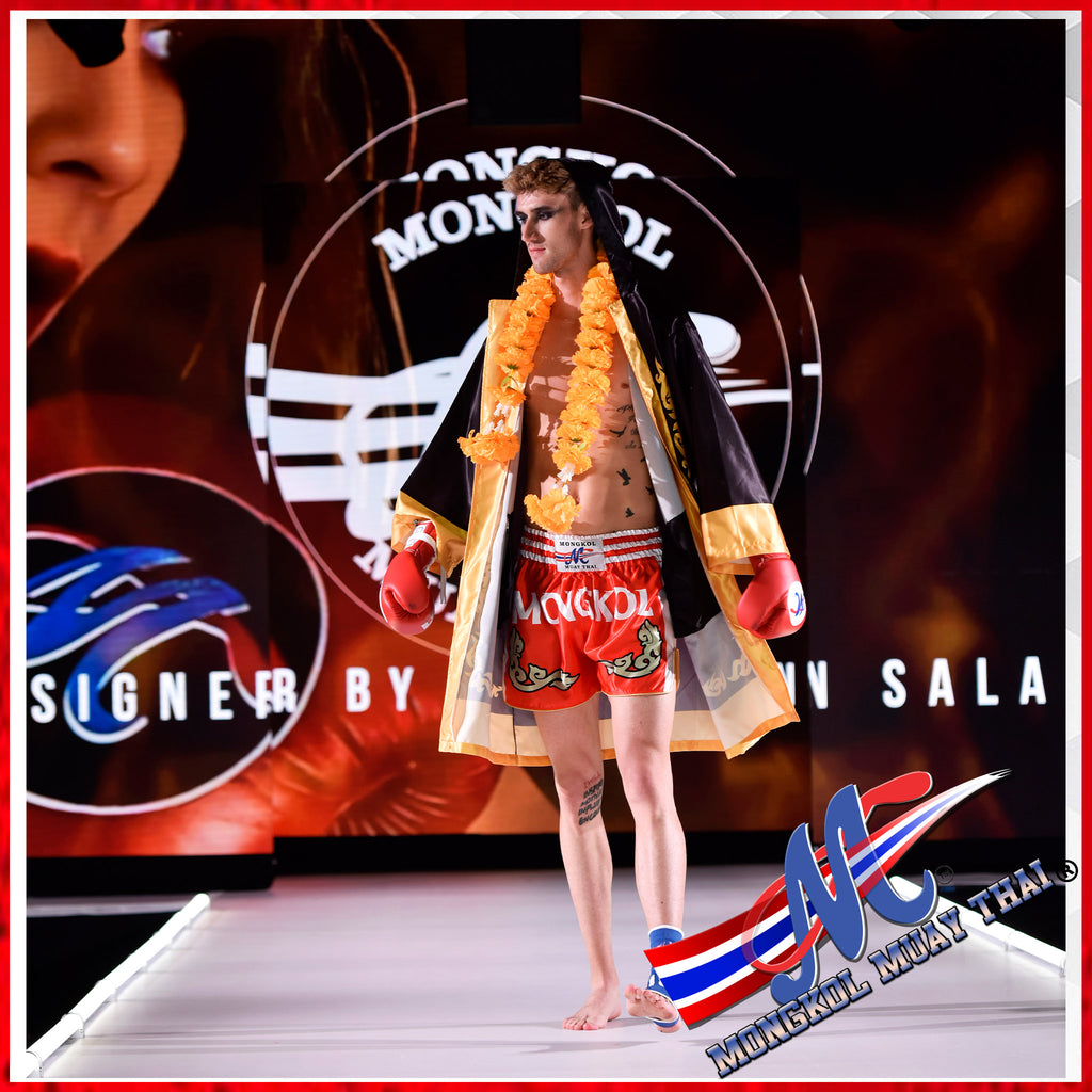 Mongkol MuayThai Nak Muay Walk out Robe Black – Mongkol Muay Thai Fight ...